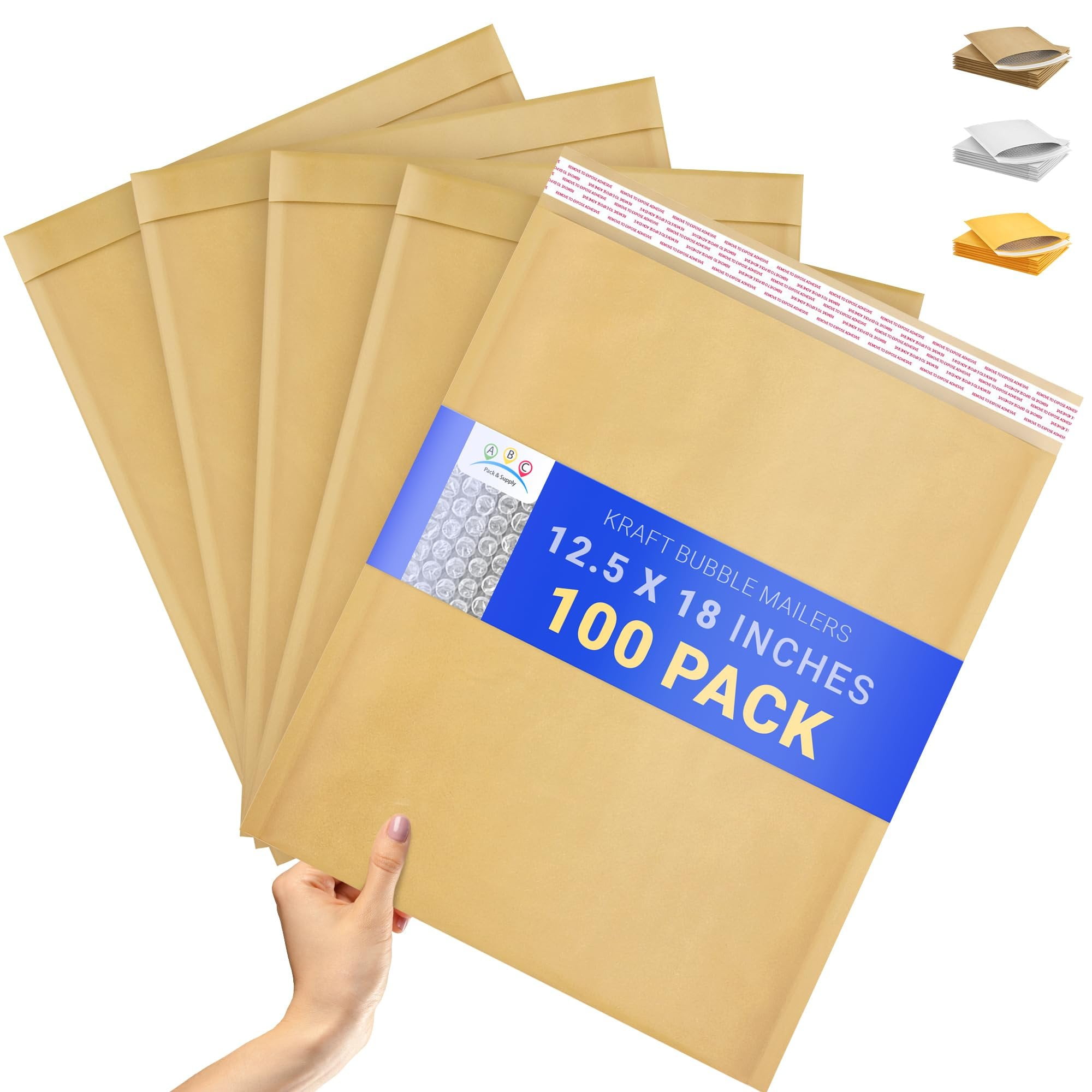 Kraft Bubble Mailer 12.5 x 18 Inches. Pack of 100 Brown Kraft Bubble ...