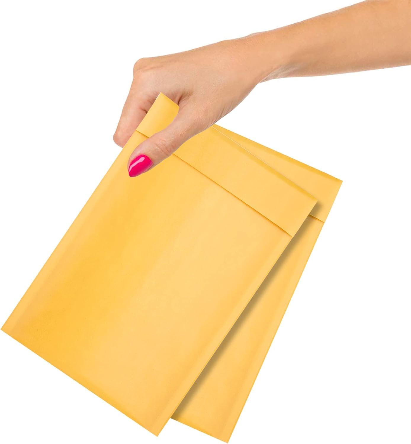 Yellow Kraft Bubble Mailers, 50 pack, 4 x 7 in, Self Seal Tear ...