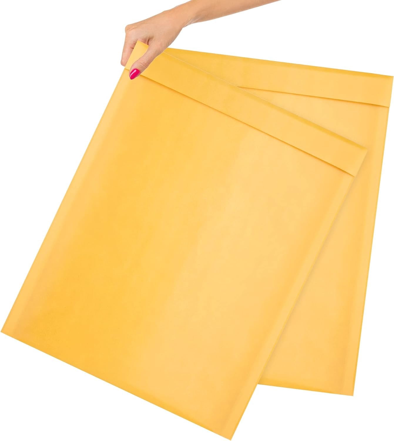 Kraft Bubble Mailers 5 pack 14.25 x 19 in Yellow Padded Self Seal Tear ...