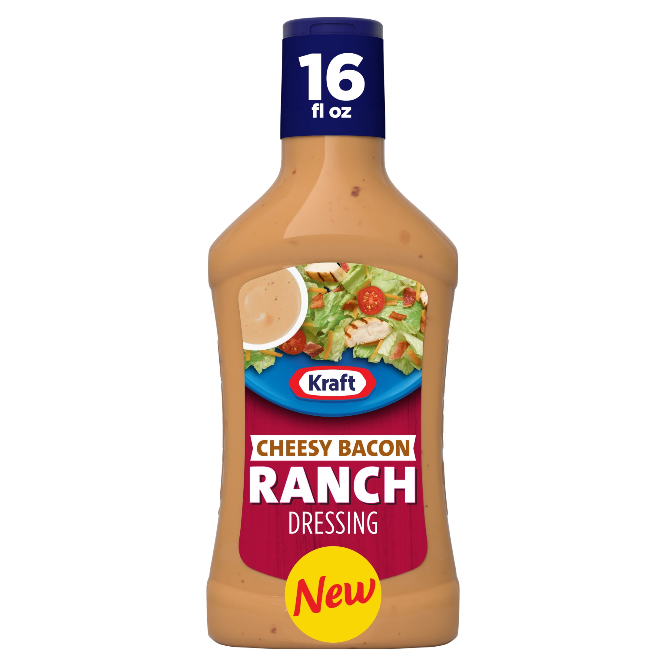 Kraft Cheesy Bacon Ranch Dressing, 16 fl oz Bottle, for Salads and ...