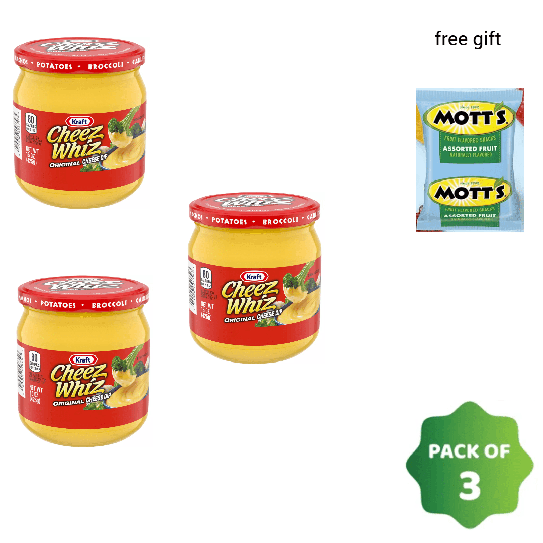 Kraft Cheez Whiz Cheese Dip - Original, 15 oz pack of 3 - Walmart.com
