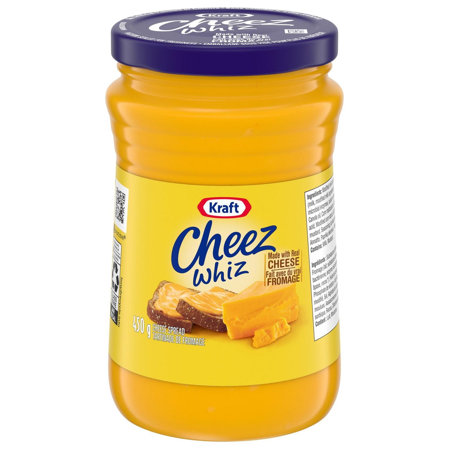 Cheez Whiz, Cheese Spread, 450 gram Jar, Creamy and Cheesy - Walmart.com