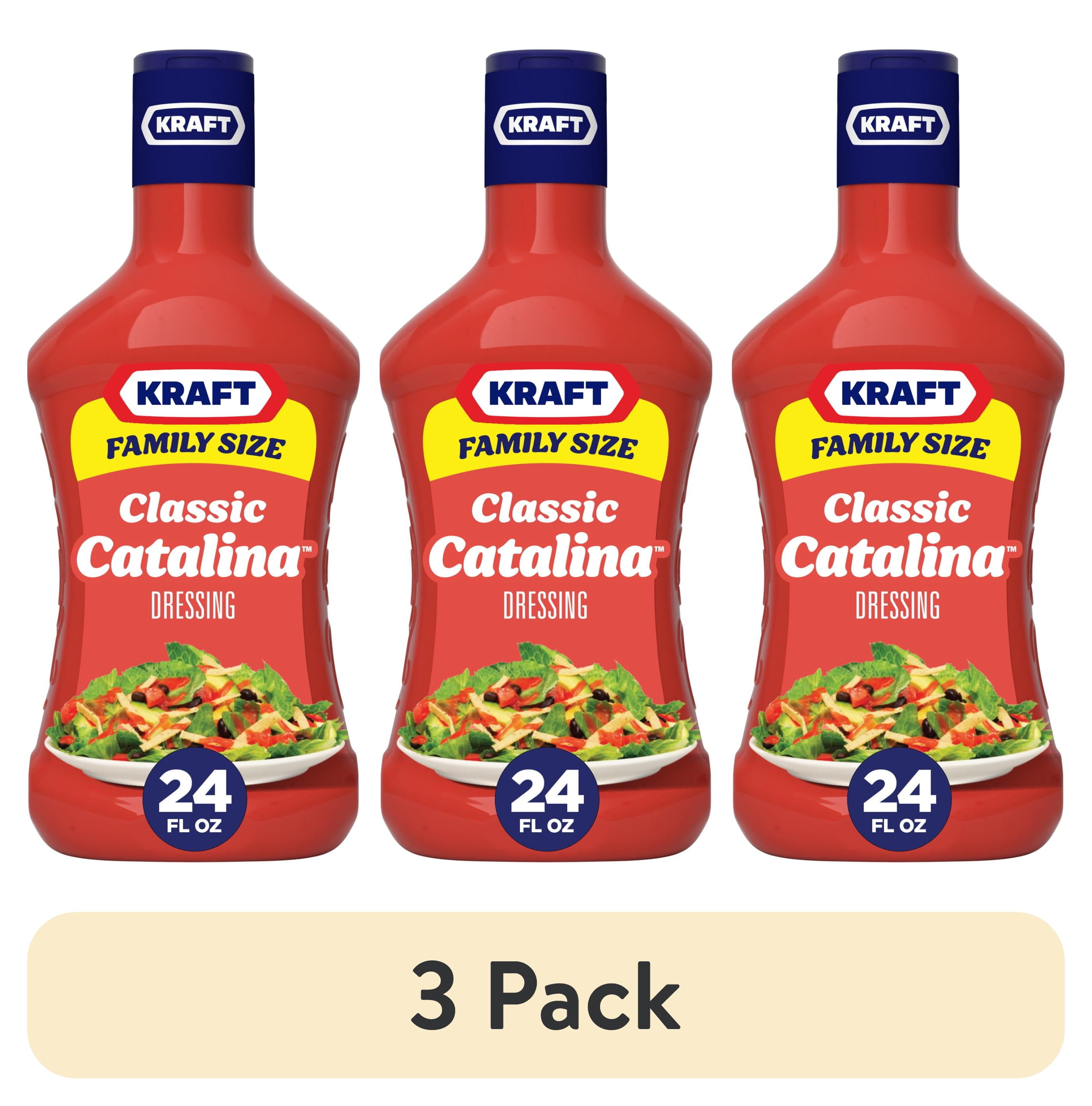 (3 pack) Kraft Classic Catalina Dressing Family Size, 24 fl oz Bottle ...