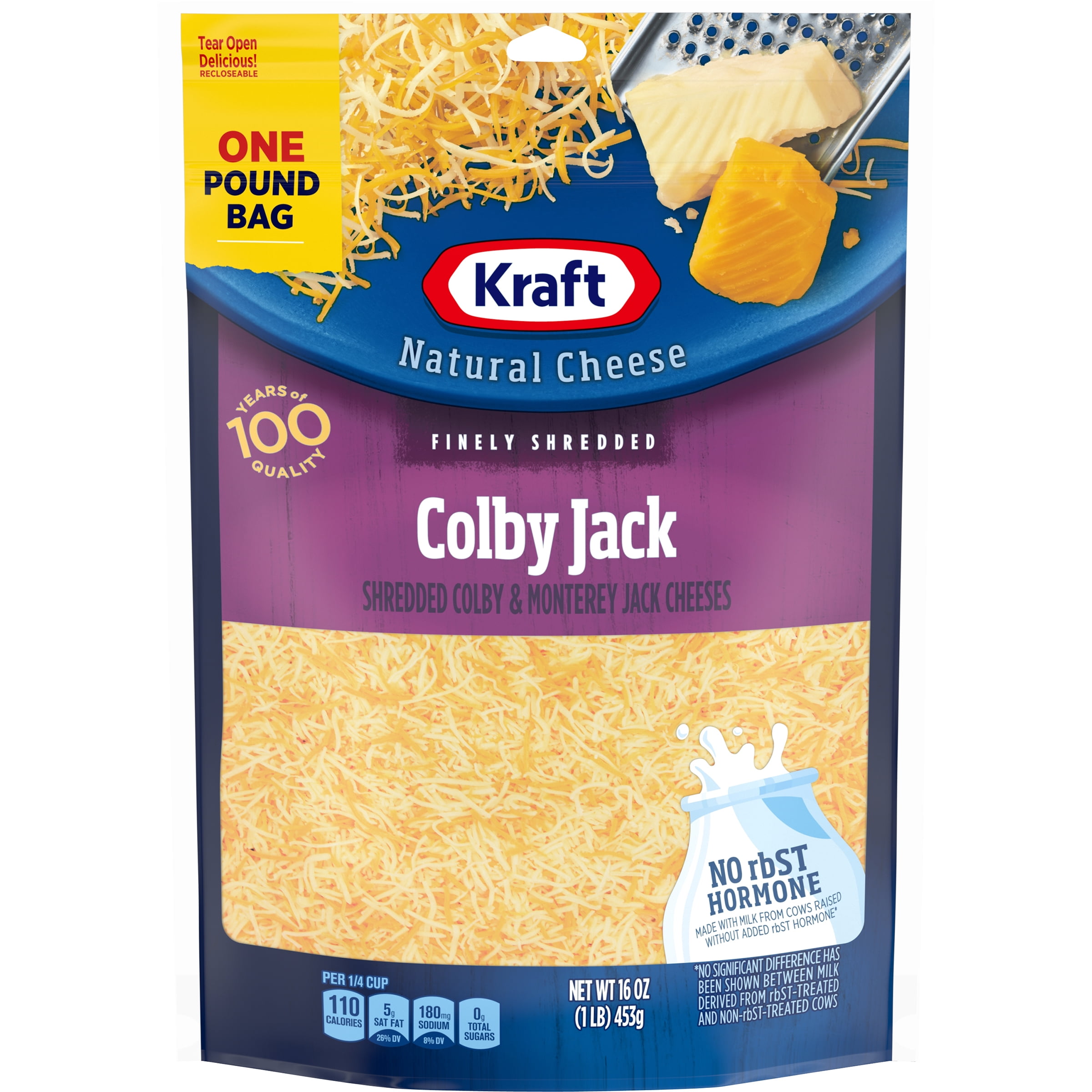Kraft Colby Jack Finely Shredded Cheese, 16 oz Bag - Walmart.com