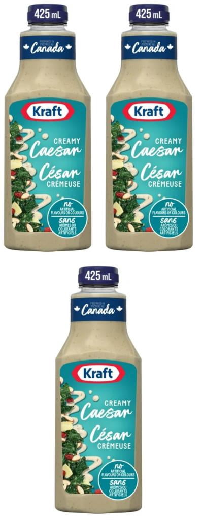Kraft Creamy Caesar Salad Dressing, 425ml (3 Pack) - Walmart.com