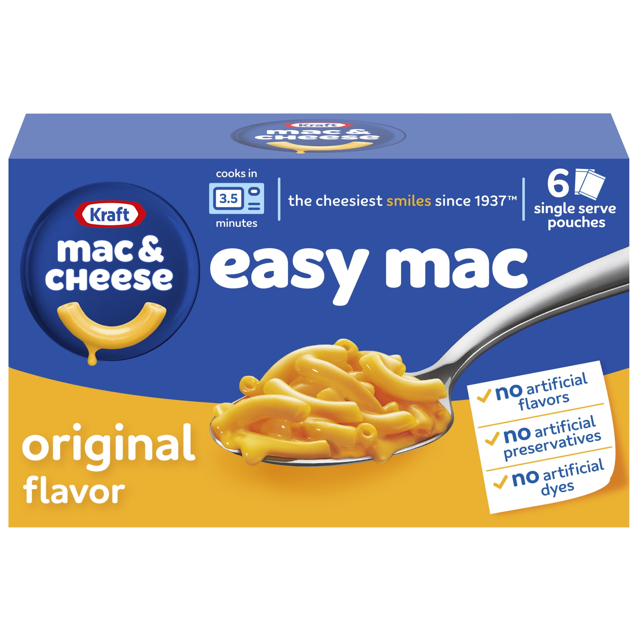 Kraft Easy Mac Original Mac N Cheese Microwavable Dinner Packets Shelf ...