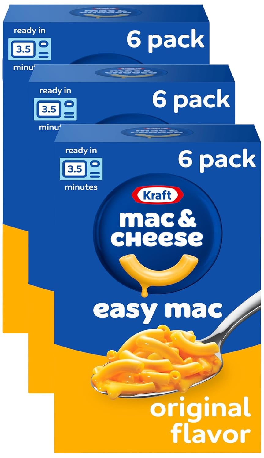 Kraft Easy Mac Original Macaroni & Cheese Microwavable Dinner (6 ct ...