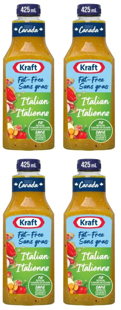 Kraft Fat Free Italian Salad Dressing, 425ml (4 Pack) - Walmart.com