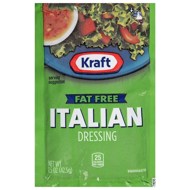 Kraft Fat Free Italian Salad Dressing Single Serve Packet (1.5 oz ...