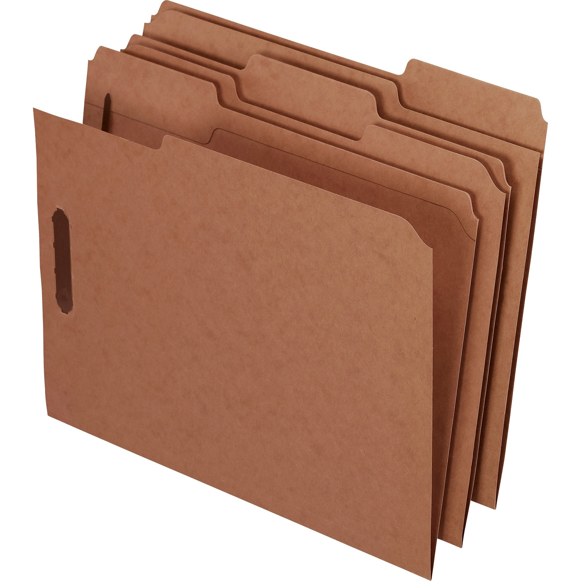 Kraft Folders With Two Fasteners, 1/3-Cut Tabs, Letter Size, Kraft, 50 ...