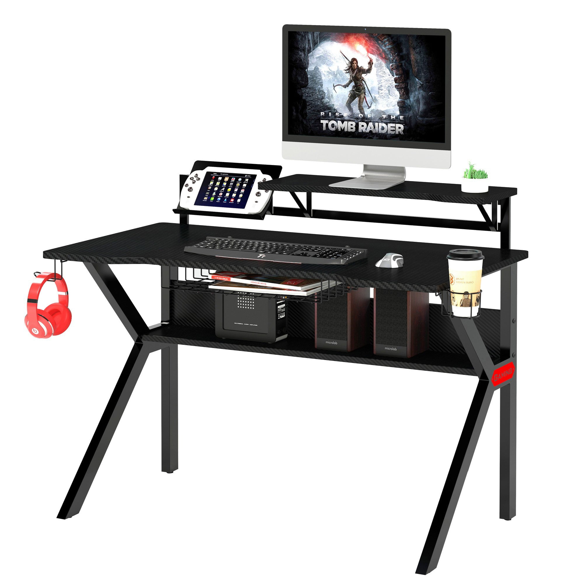 Kraft Gaming Desk - Black - Walmart.com