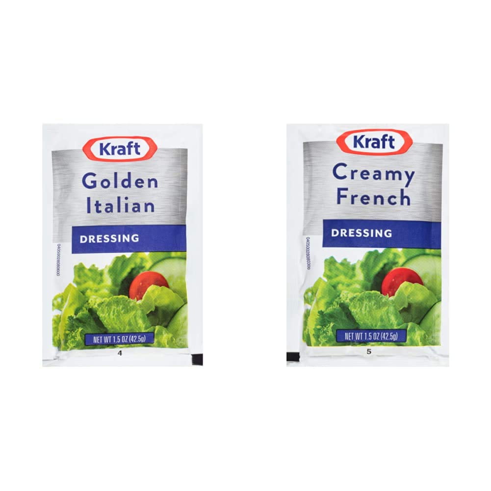 Kraft Golden Italian And Creamy French Salad Dressing Single Serve ...