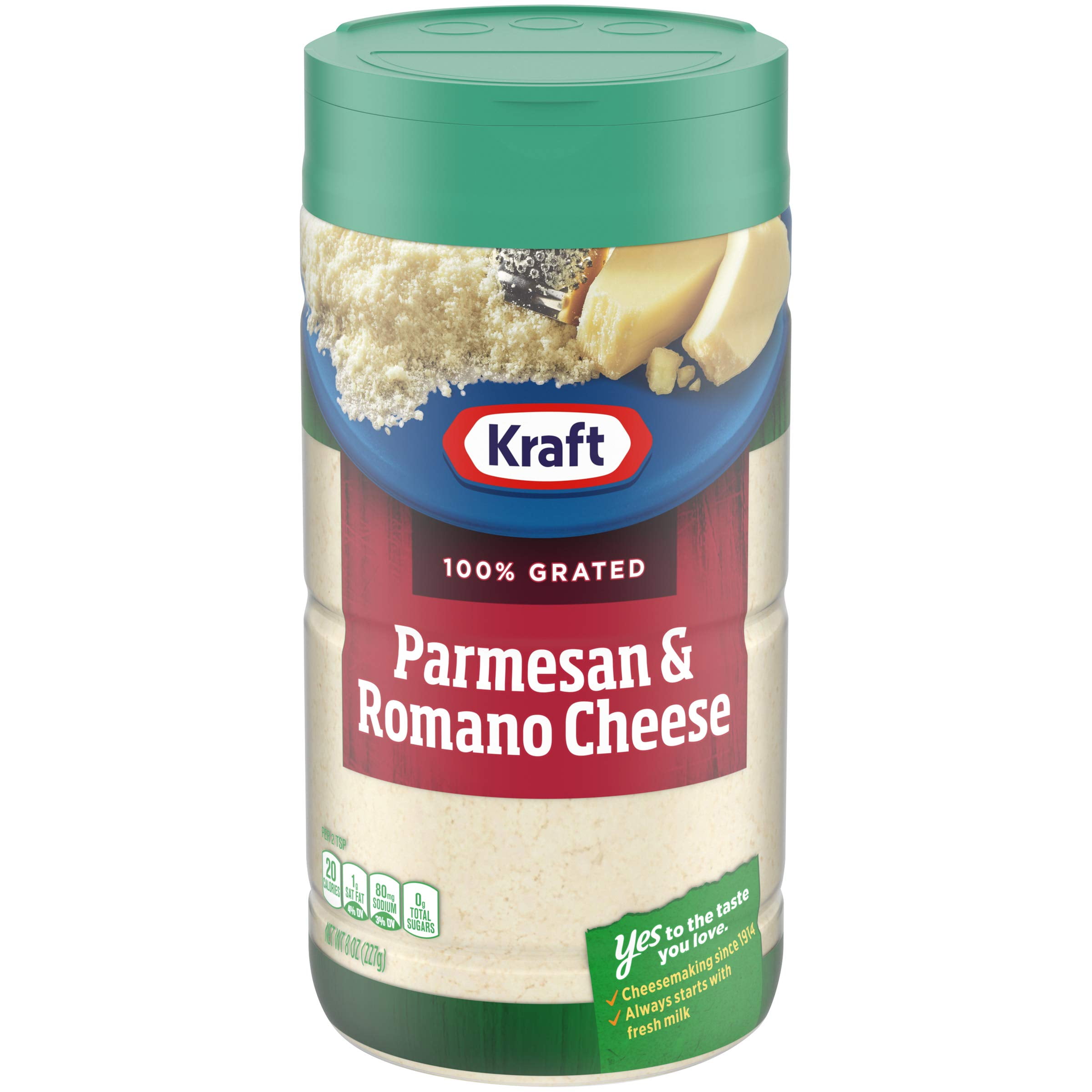 Kraft Italian Parmesan & Romano Grated Cheese, 8 oz Shaker - Walmart.com
