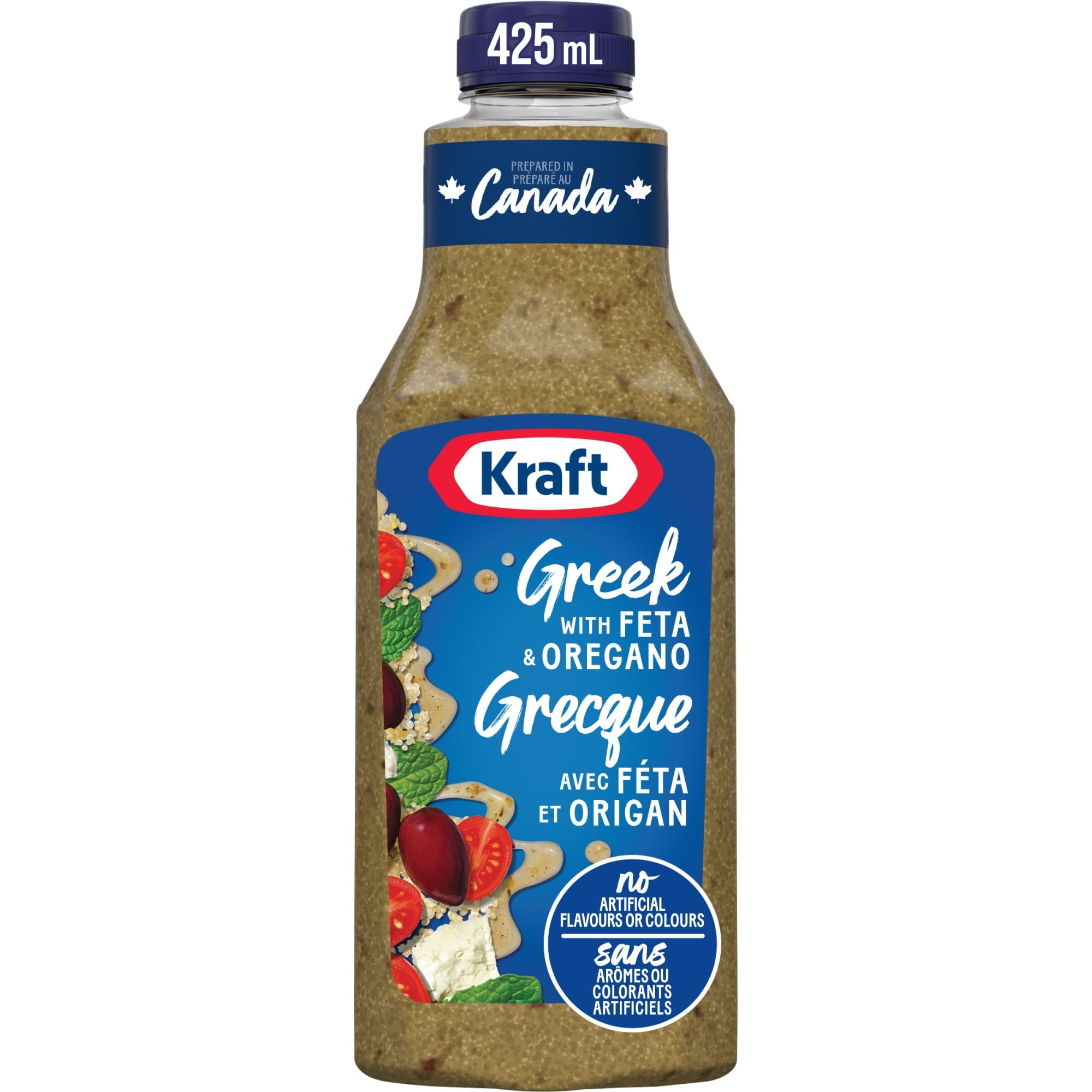 Kraft Greek Feta and Oregano Salad Dressing, Light and Tangy, 425ml, 14.4 oz Bottle - Walmart.com