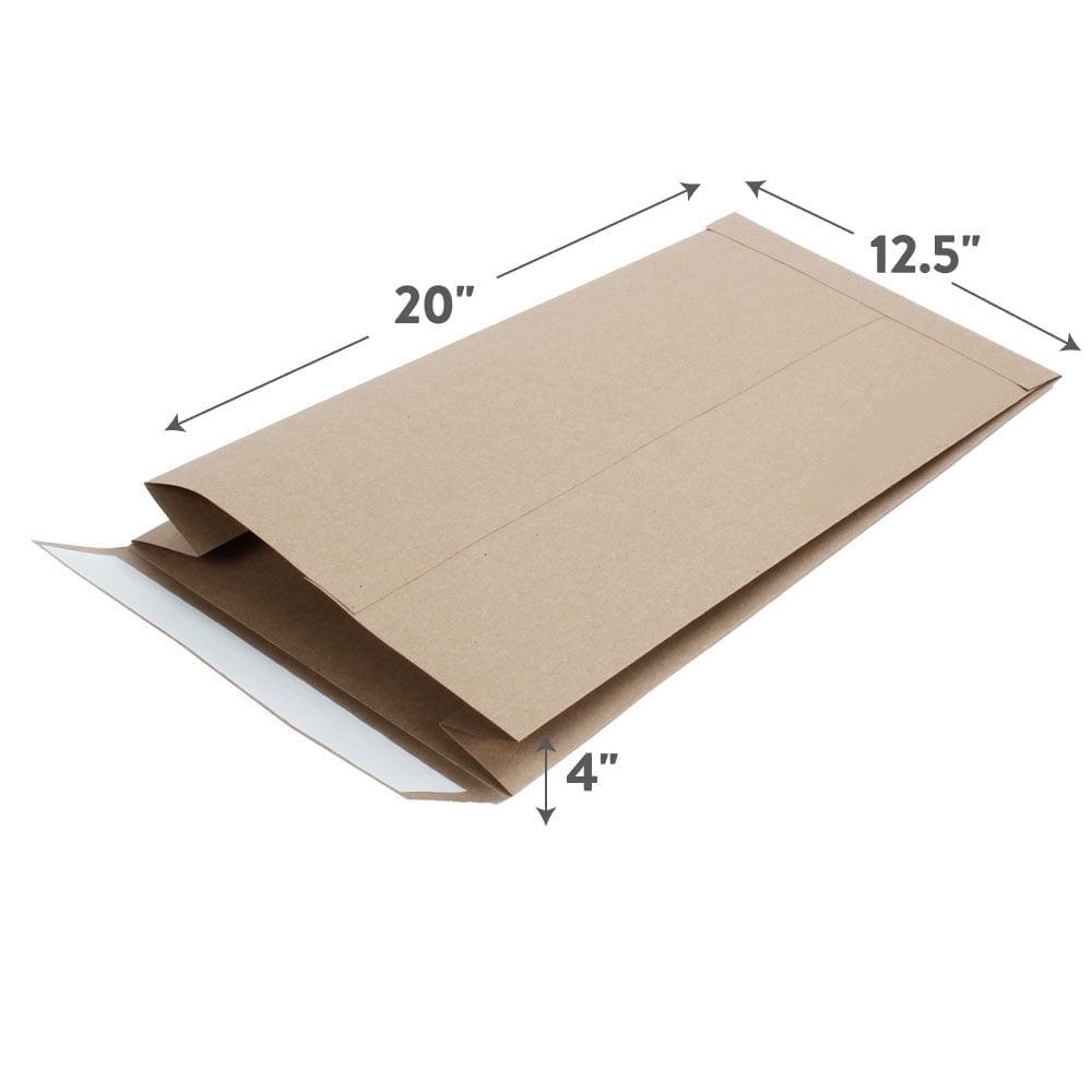 Kraft Gusseted Mailer, Brown, 12.5 in x 20 in, 200 Count - Walmart.com