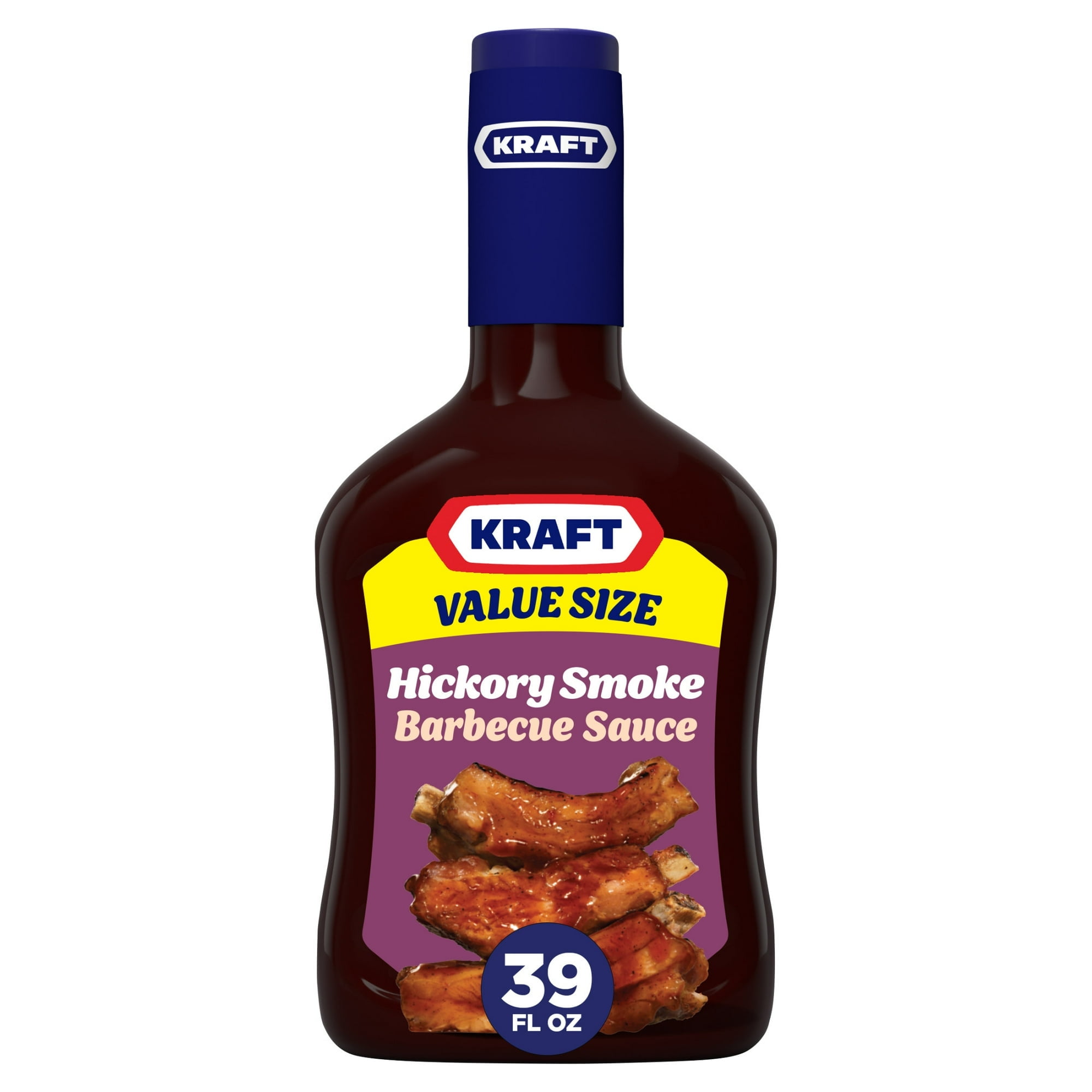 Kraft Hickory Smoke Slow-Simmered Barbecue BBQ Sauce Value Size, 39 oz ...