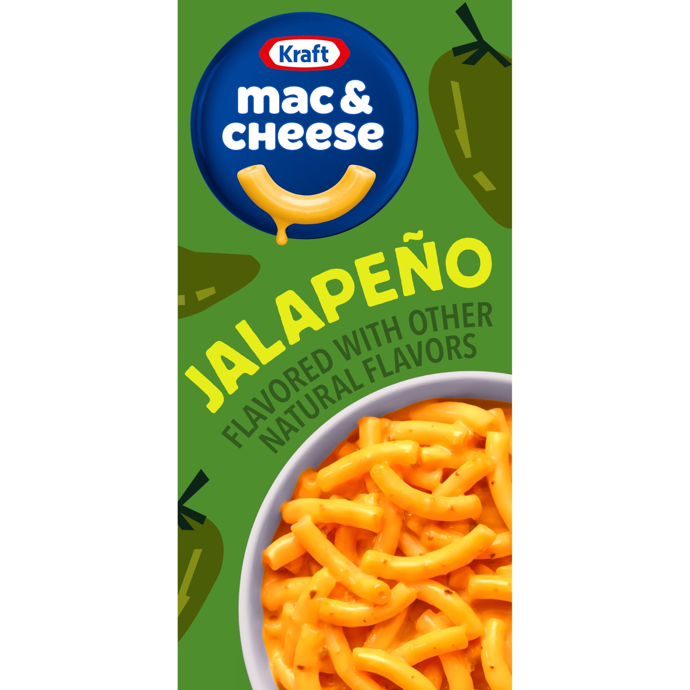 Kraft Jalapeño Flavored with Other Natural Flavors Mac & Cheese Macaroni and Cheese Dinner, 7.25 ...