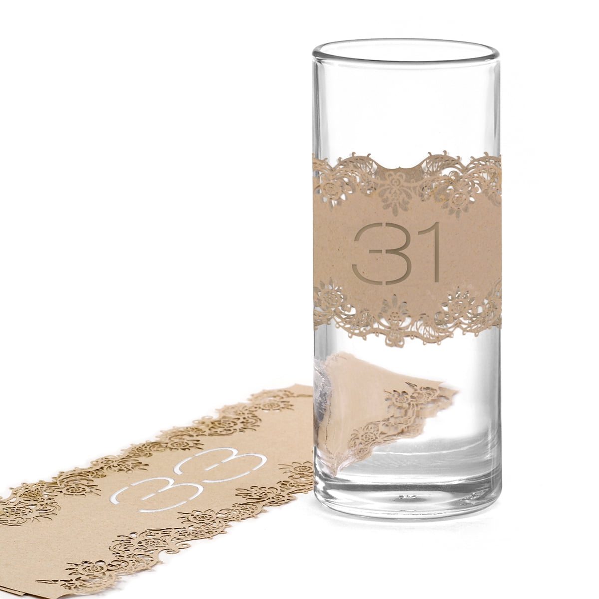 Kraft Laser Cut Table Number Wraps 31-40 - Walmart.com