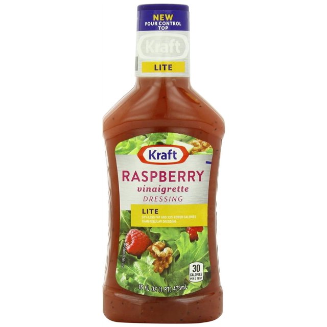 Kraft, Lite, Raspberry Vinaigrette Reduced Fat, 16oz Bottle (Pack of 3 ...