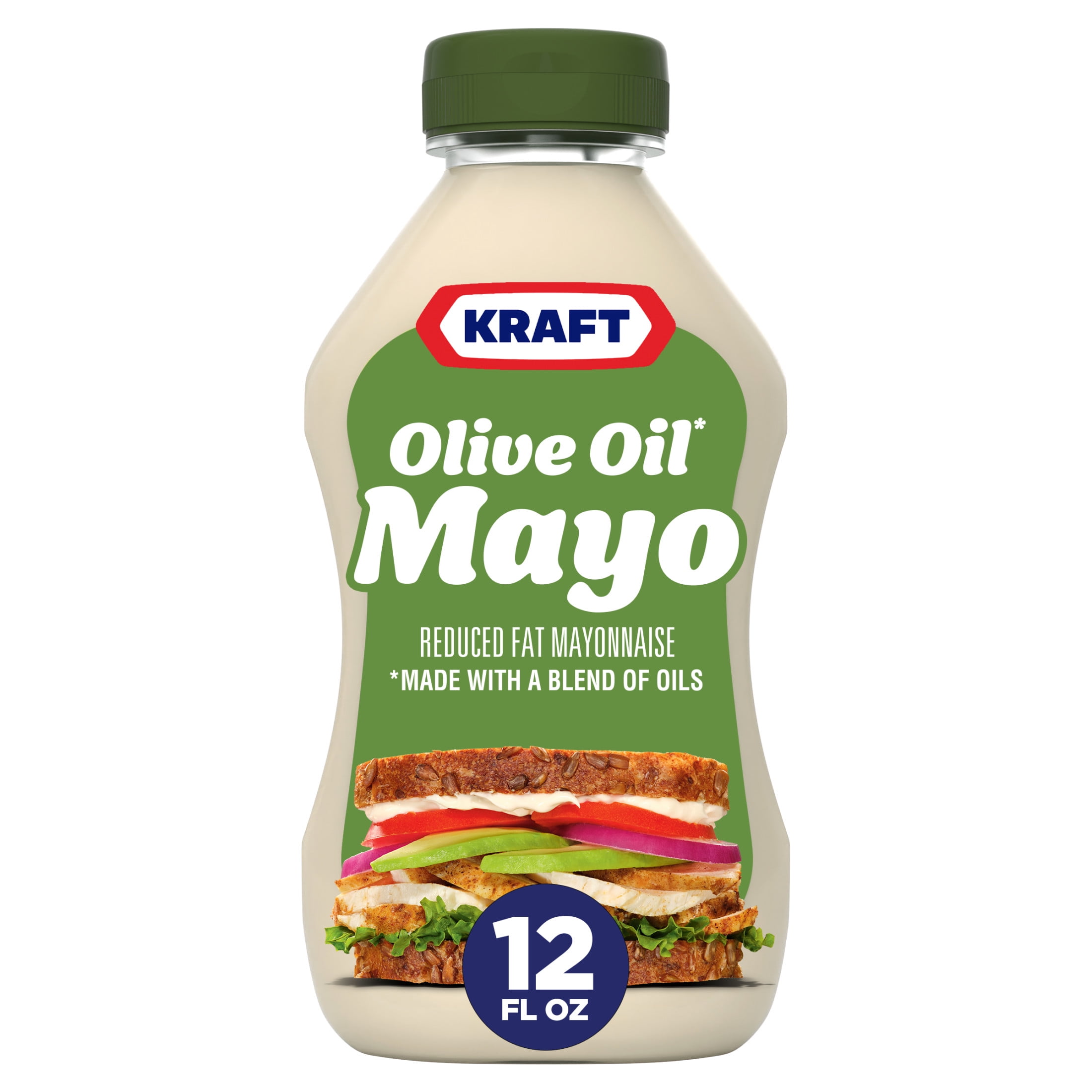 Kraft Mayo with Olive Oil Reduced Fat Mayonnaise Squeeze Bottle, 12 fl ...