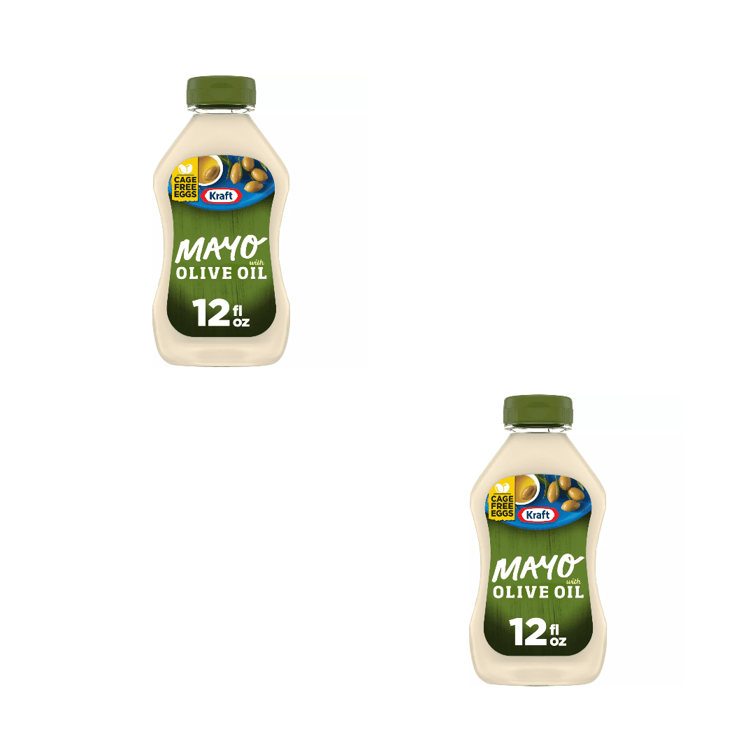 Kraft Mayo Reduced Fat Mayonnaise With Olive Oil, 12 fl oz Pack of 2 ...