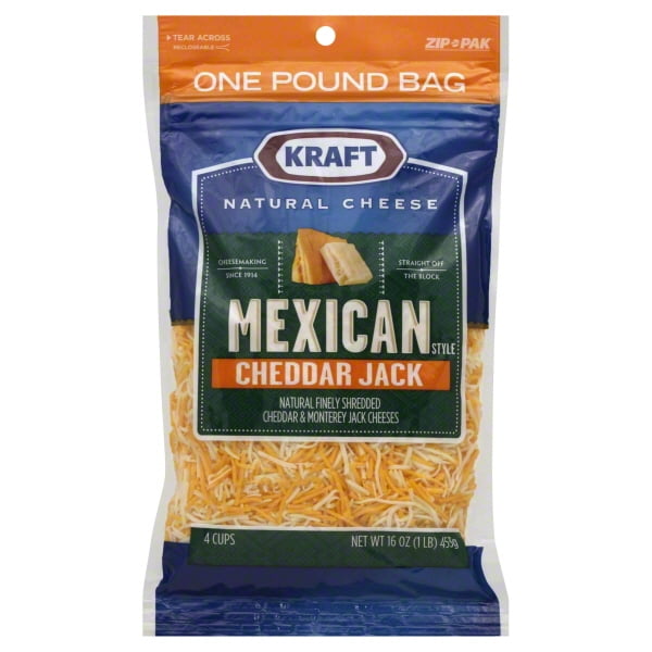 Kraft Mexican Style Cheddar Jack Shredded Cheese, 16 Oz. - Walmart ...