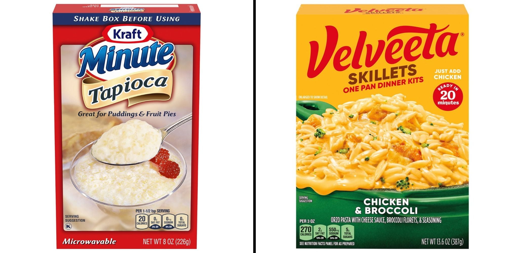 Kraft Minute Tapioca Pudding Mix 8 oz & Kraft Velveeta Skillets Chicken ...