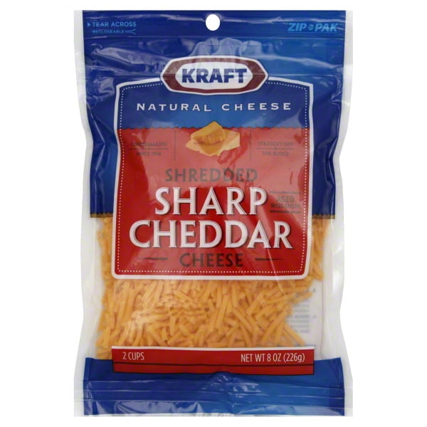 Kraft Natural Cheese Sharp Cheddar Shredded Shredded Cheese, 8 Oz ...