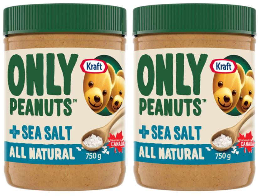Kraft Only Peanuts All Natural Peanut Butter With Sea Salt 750g (2 Pack ...
