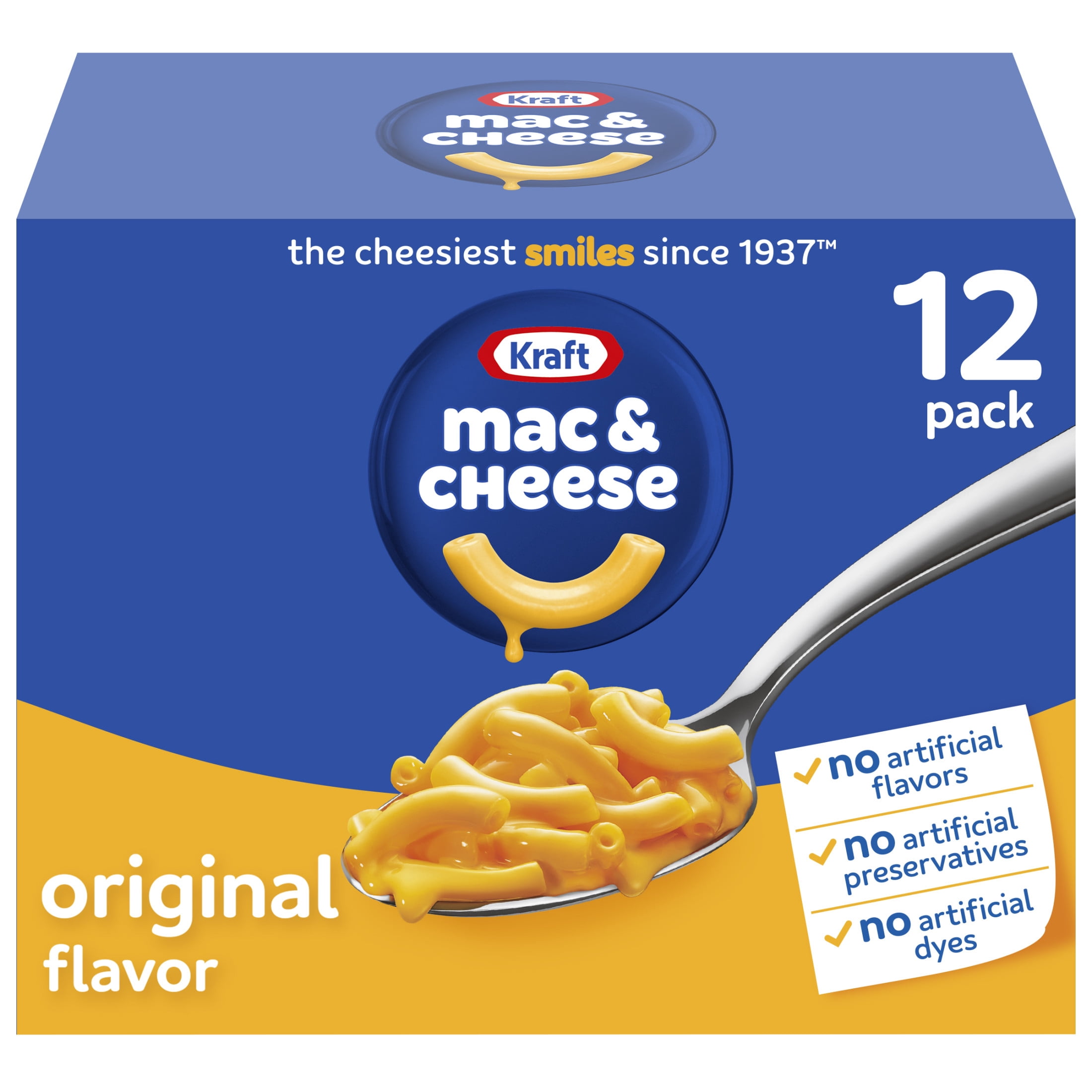 Kraft Mac and Cheese, 12 Boxes, for Easy Dinner or Dinner Sides ...