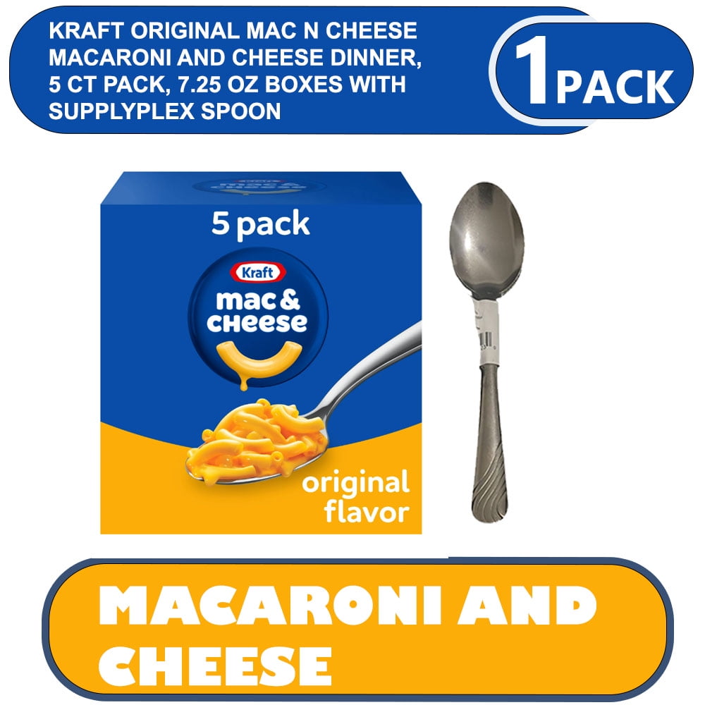 Kraft Original Mac N Cheese Macaroni and Cheese Dinner, 5 ct Pack, 7.25 ...