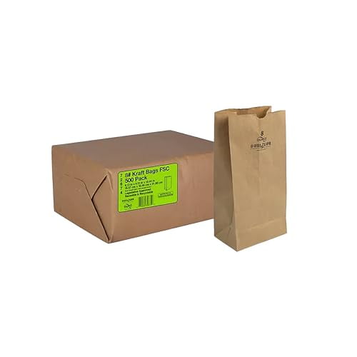 Kraft Paper Bags FSC - MADE IN USA (500ct, 8 lb) - Walmart.com