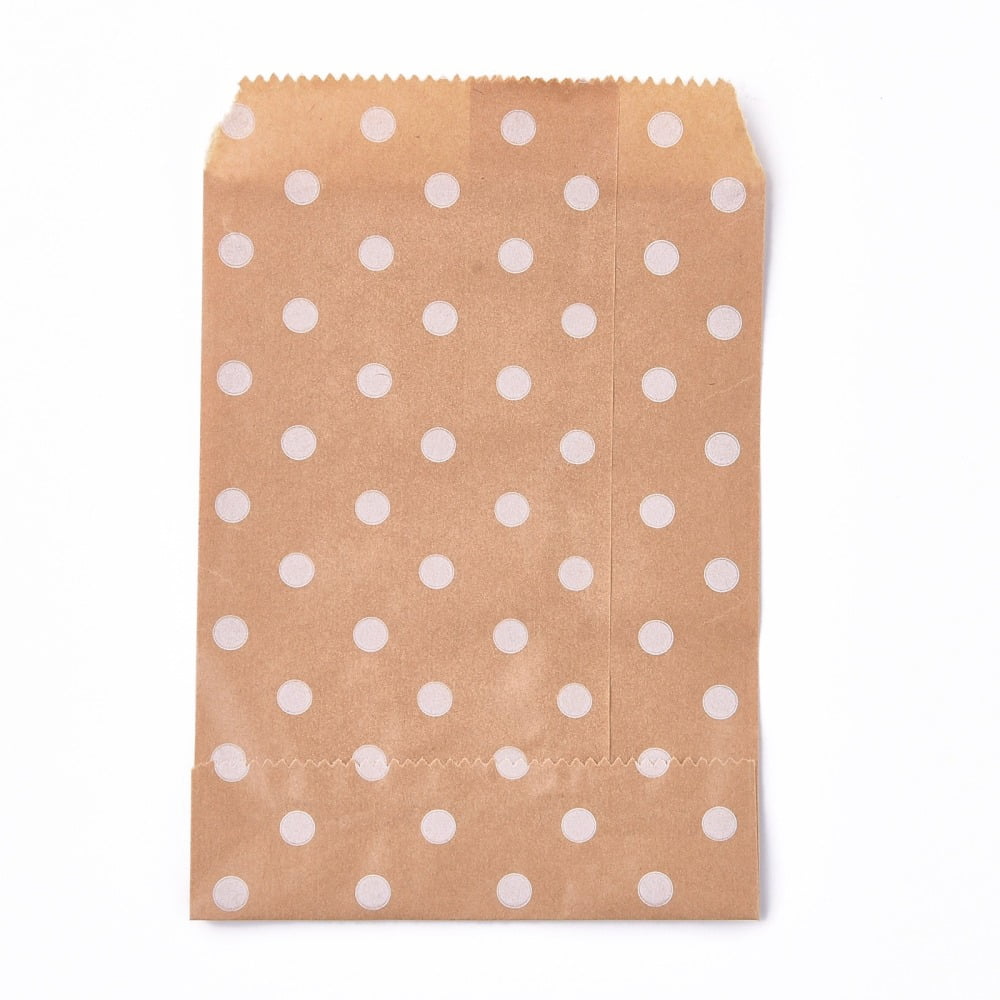 Kraft Paper Bags No Handles Food Storage Bags BurlyWood Polka Dot ...