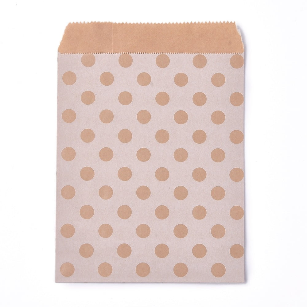 Kraft Paper Bags No Handles Food Storage Bags BurlyWood Polka Dot ...