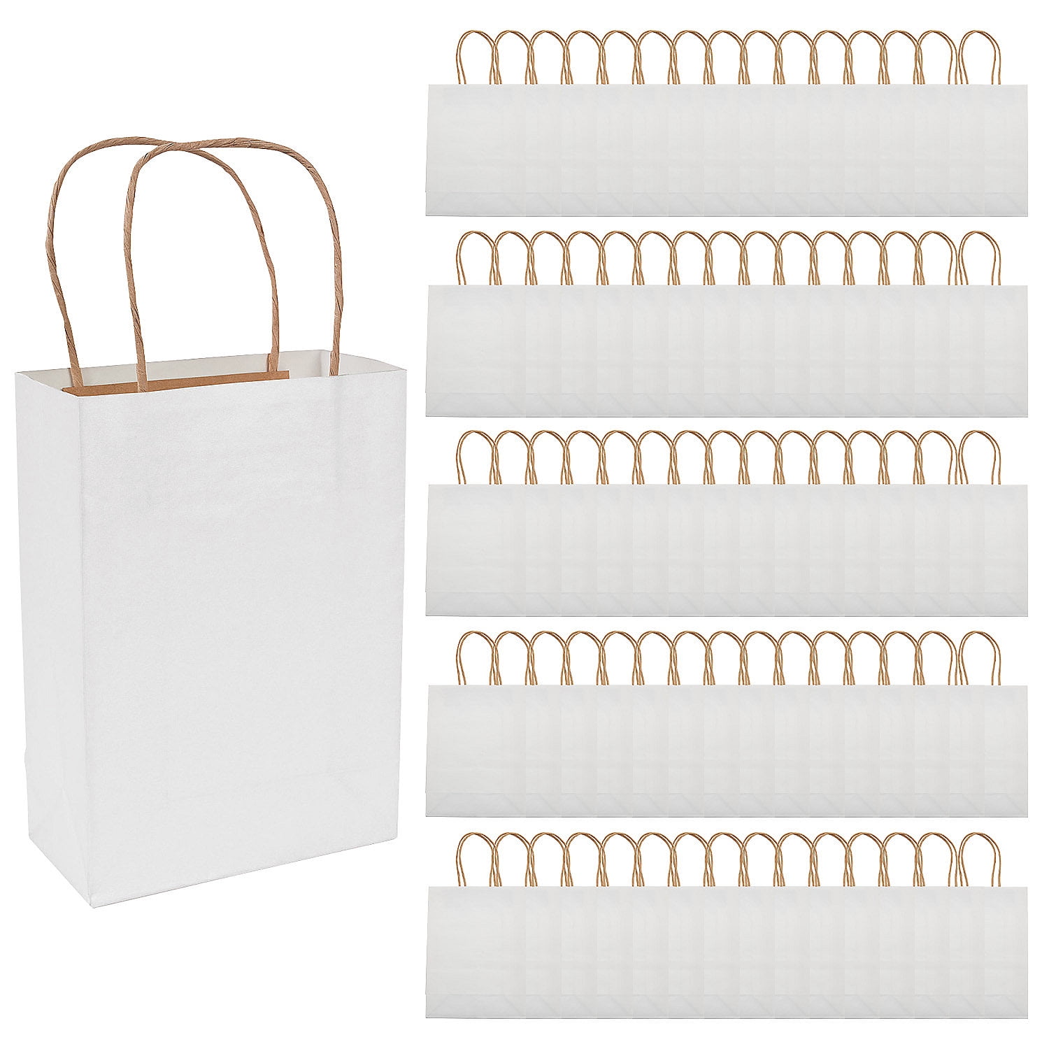 Kraft Paper Bags White Medium Bulk 60 Pc - Walmart.com