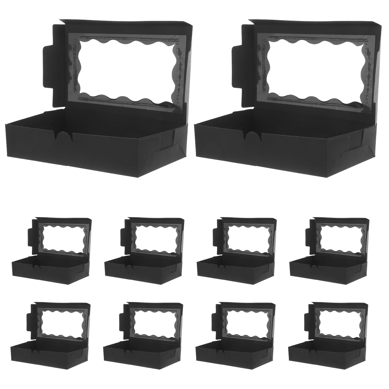 Kraft Paper Bakery Boxes, 50 Pack Pastry Box with Clear Display Window ...
