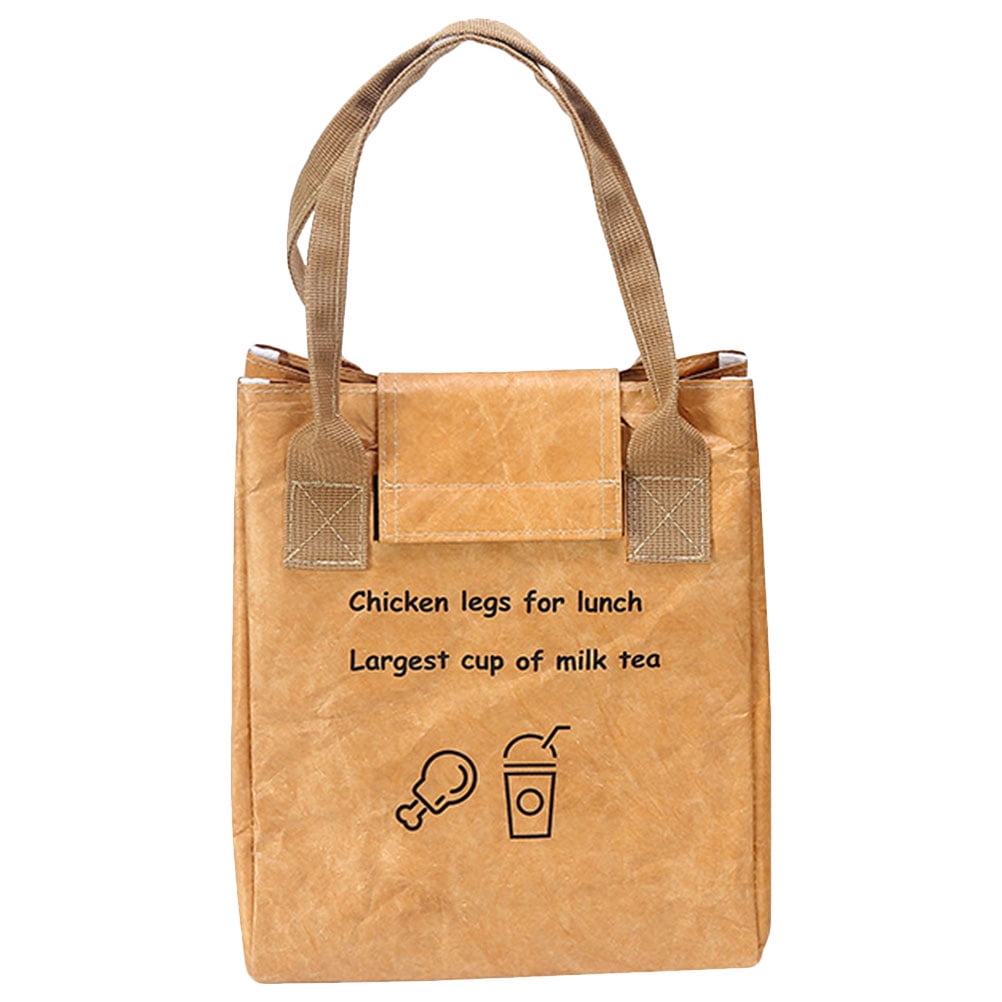 Kraft Paper Bento Box Bag Kraft Paper Bento Case Folding Lunch Bag Home ...