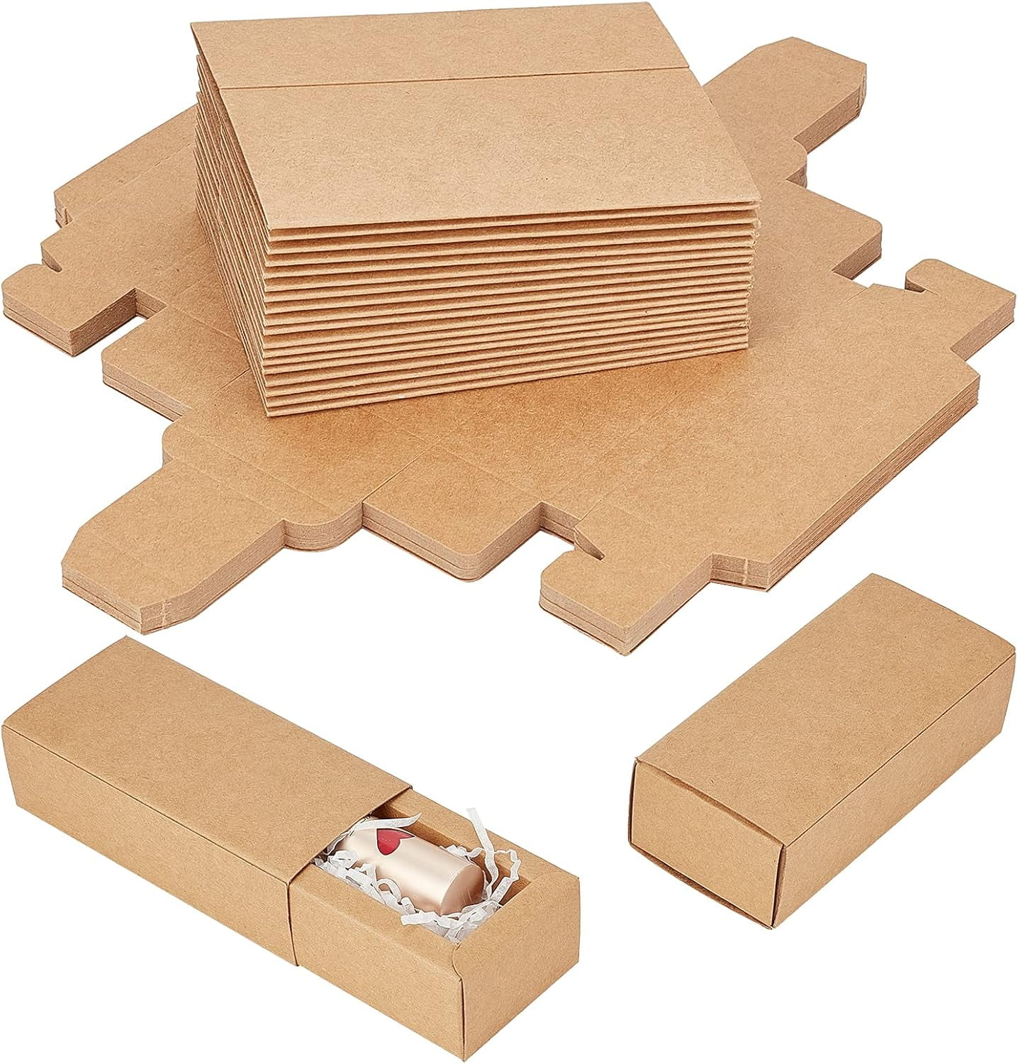 Kraft Paper Box 20 Packs Gift Wrapping Boxes Kraft Paper Drawer Box ...