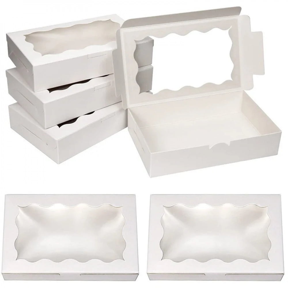 Kraft Paper Cake Candy Boxes Rectangle Open Window Wedding Jewelry ...