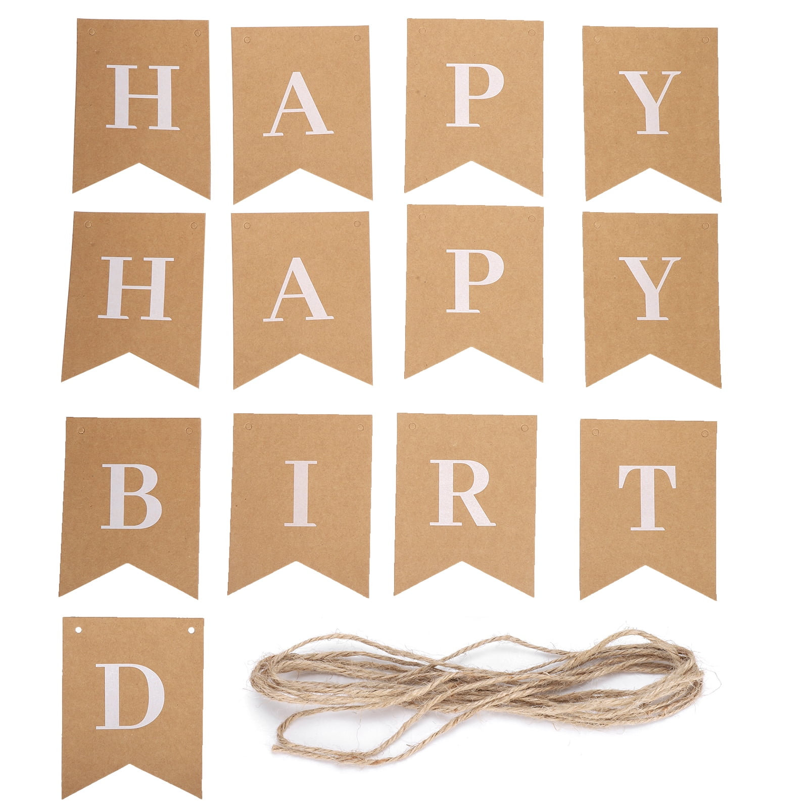 Kraft Paper Card Banner HandMade Strips Letter Shape DIY Rope Tandem ...