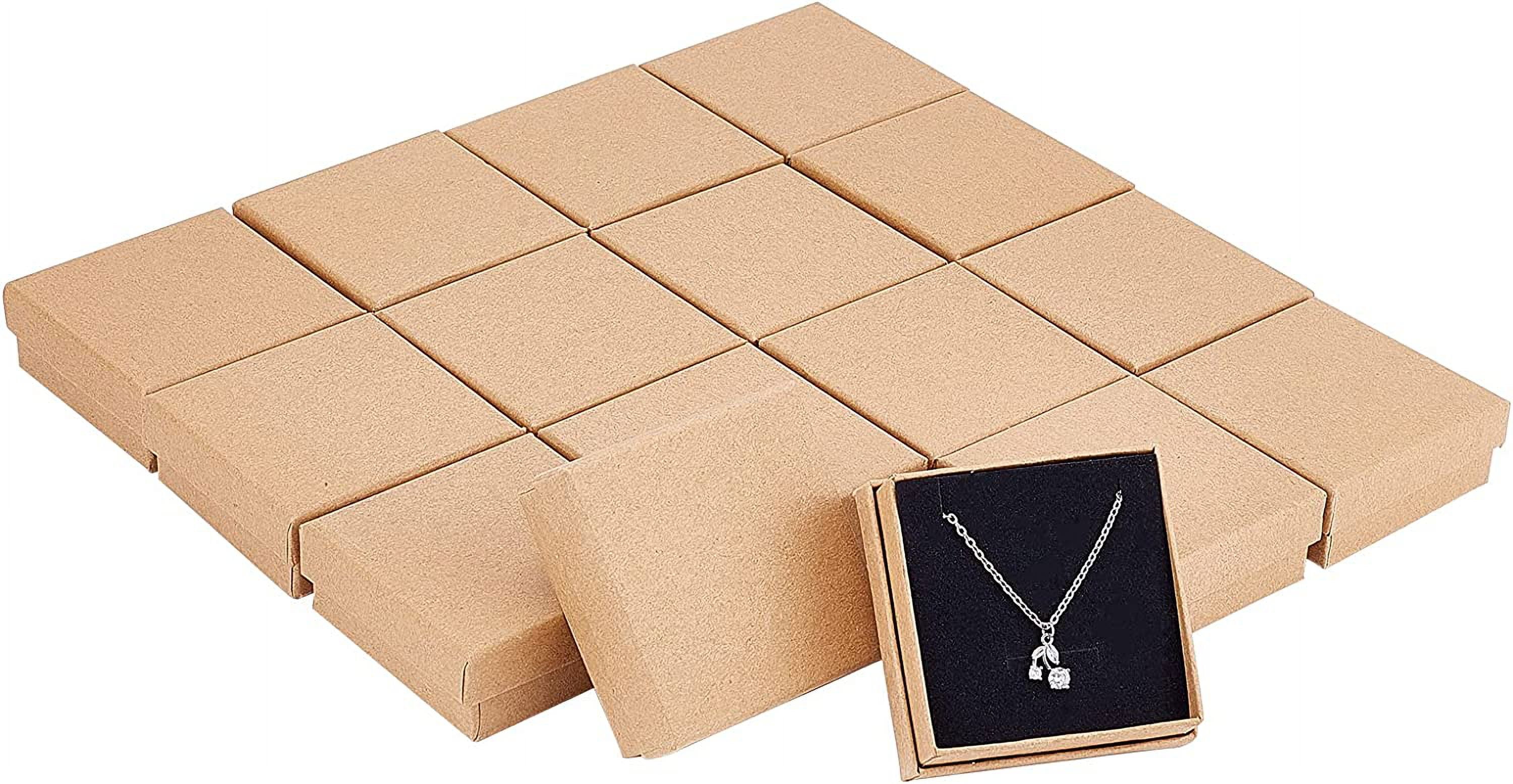 Kraft Paper Cardboard Jewelry Set Boxes Earring and Necklace Box Square ...