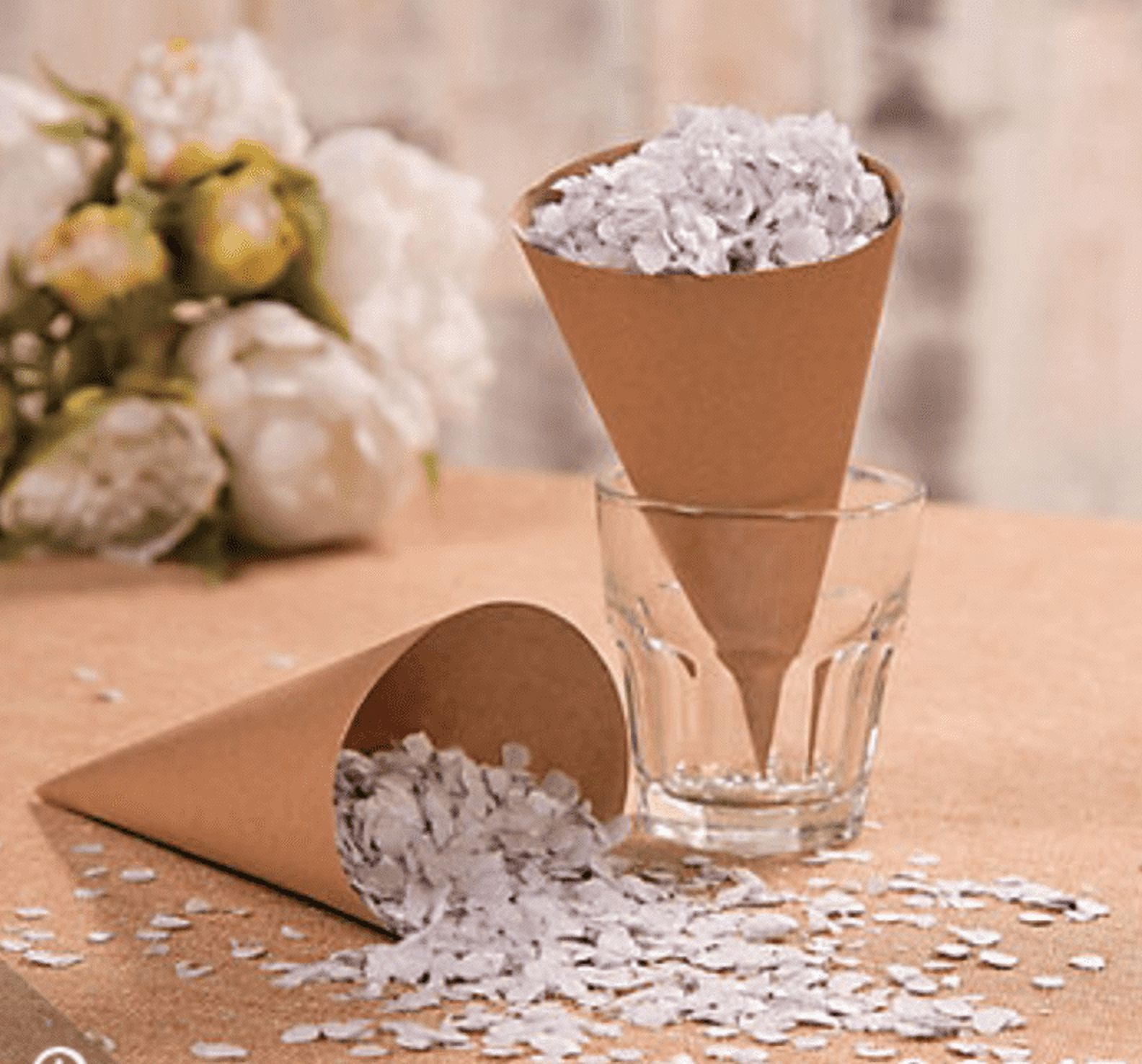Kraft Paper Confetti Cones - Party Decor - 50 Pieces - Walmart.com