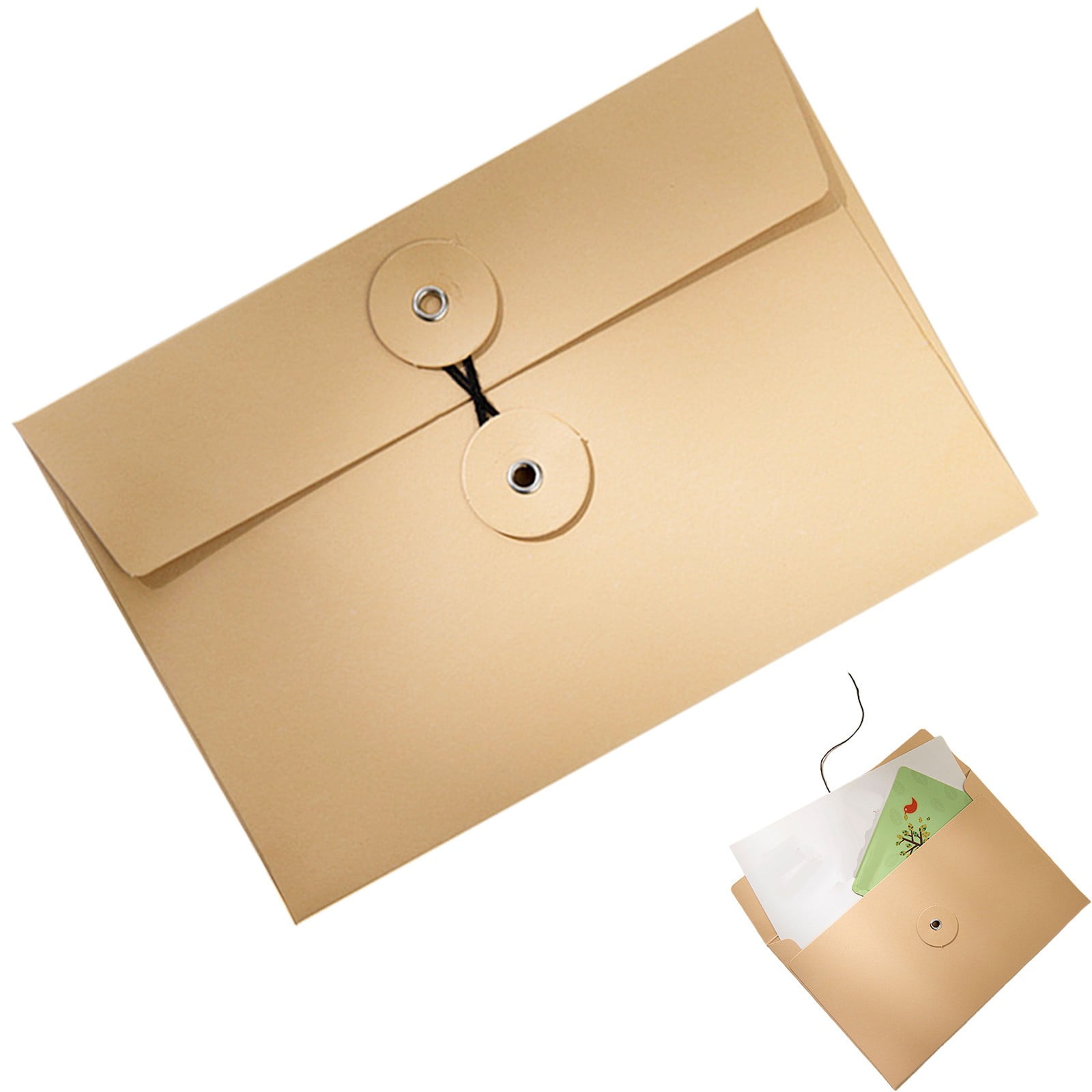 Kraft Paper Envelope, Legal File Folder with Button & String Tie ...