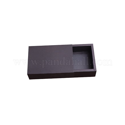 Kraft Paper Folding Box Drawer Box Rectangle Black 17.2x10.2x4.2cm ...