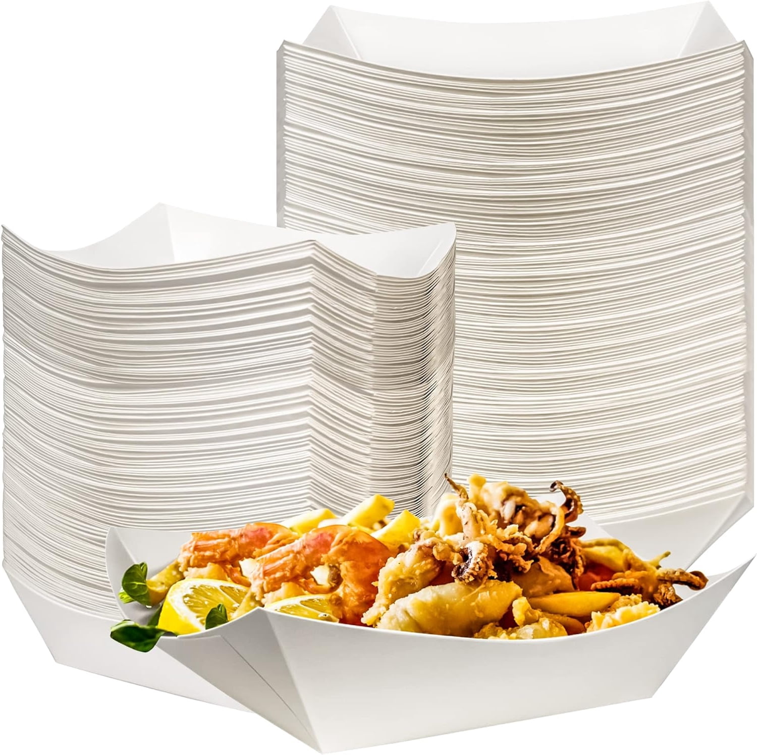 Kraft Paper Food Trays, Heavy-Duty Paper Food Boat Disposable Serving ...