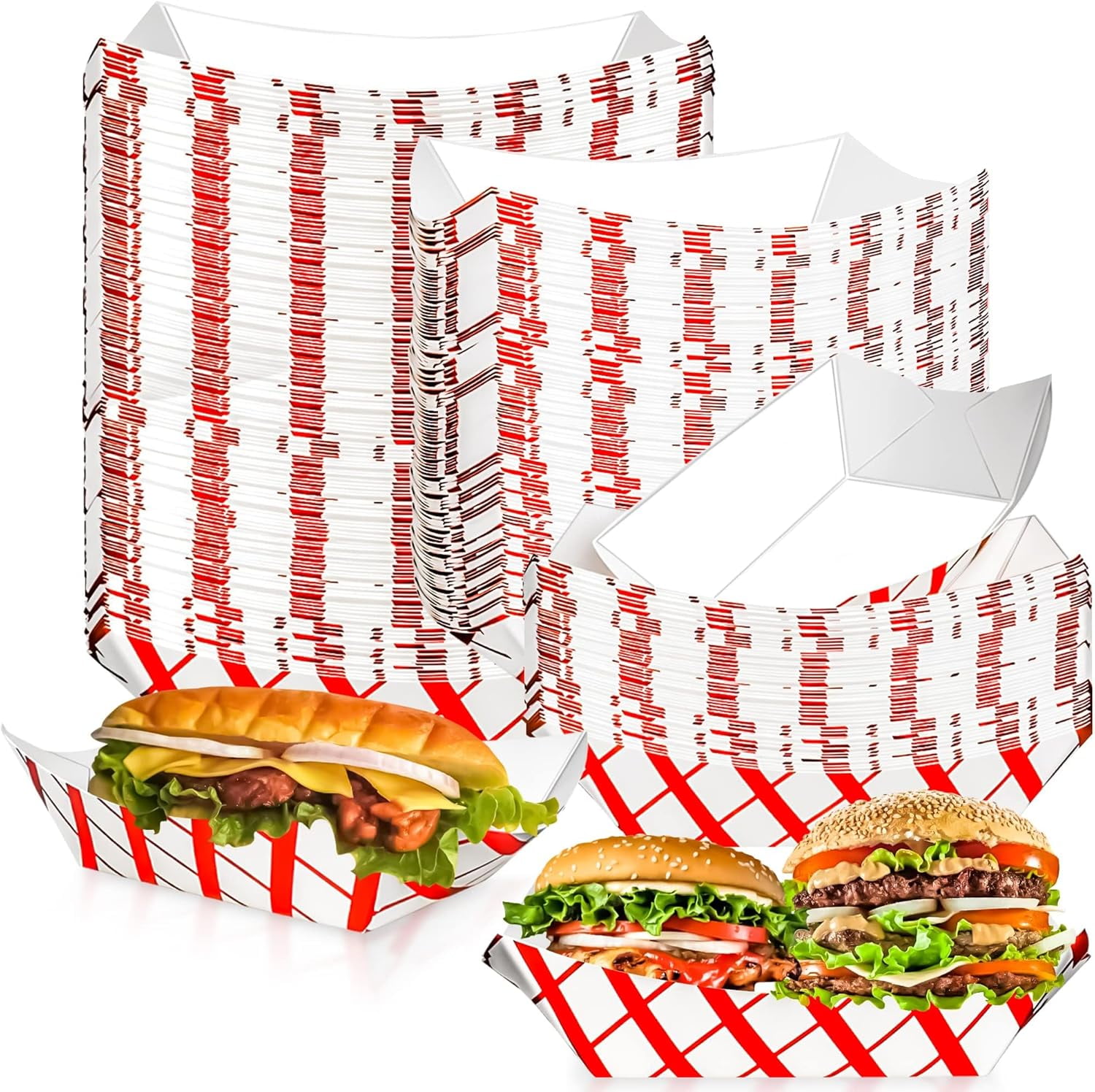 Kraft Paper Food Trays, Heavy-Duty Paper Food Boat Disposable Serving ...