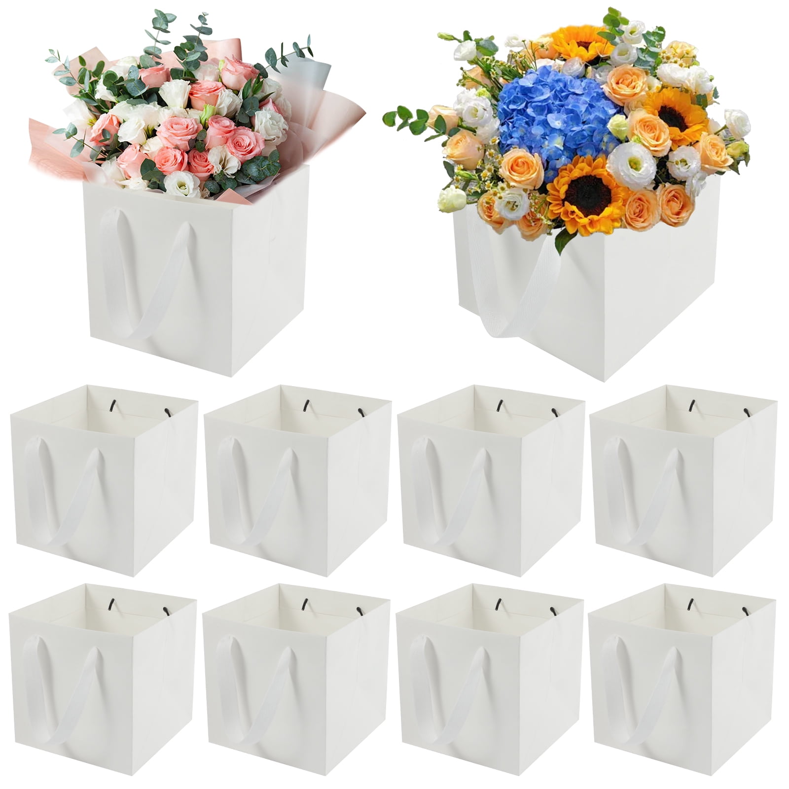 Kraft Paper Gift Bag EVA Kraft Brown Square Gift Bags Small Size Square ...