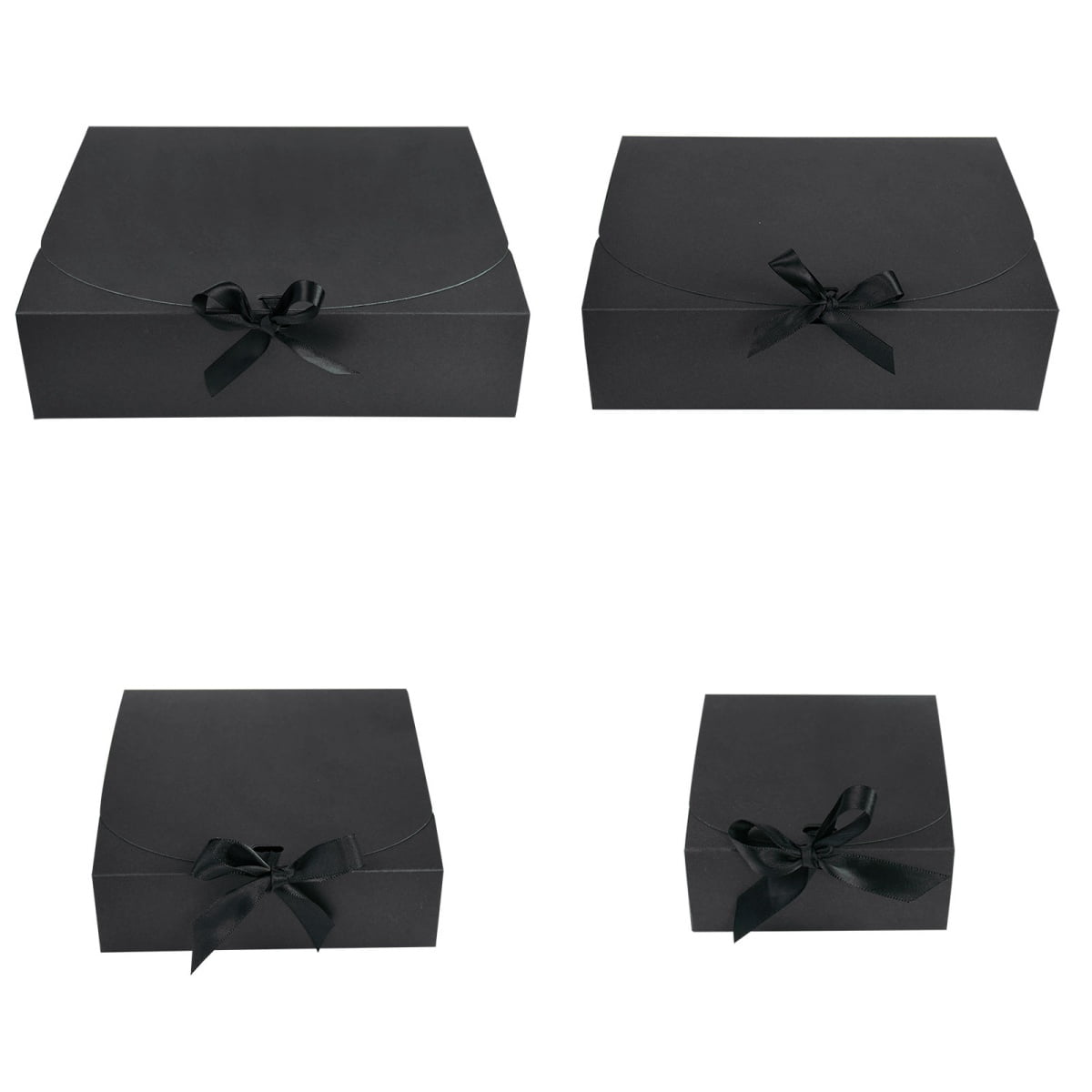 Kraft Paper Gift Box With Decorative Bow Ribbons Multiple Sizes Wedding ...