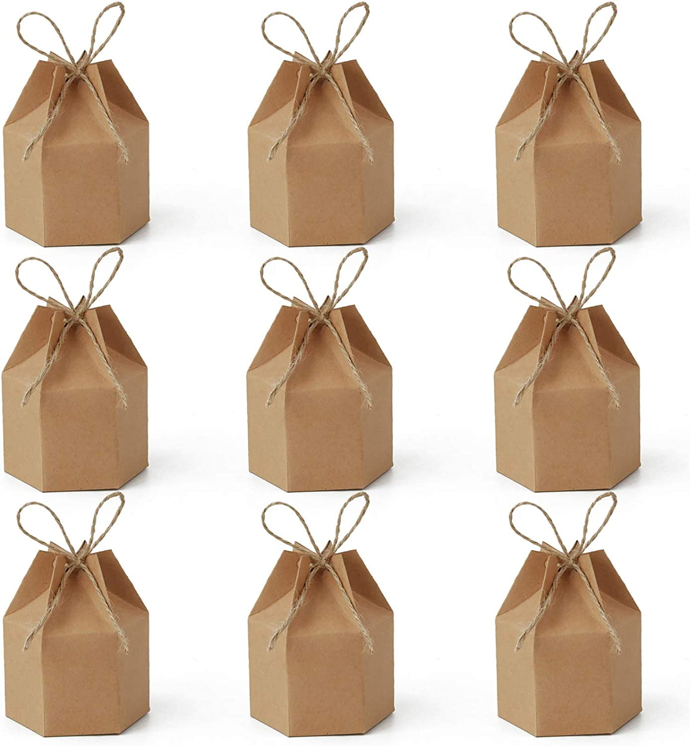 Kraft Paper Gift Boxes - 50 Pack Hexagon Lantern Candy Chocolate Boxes ...
