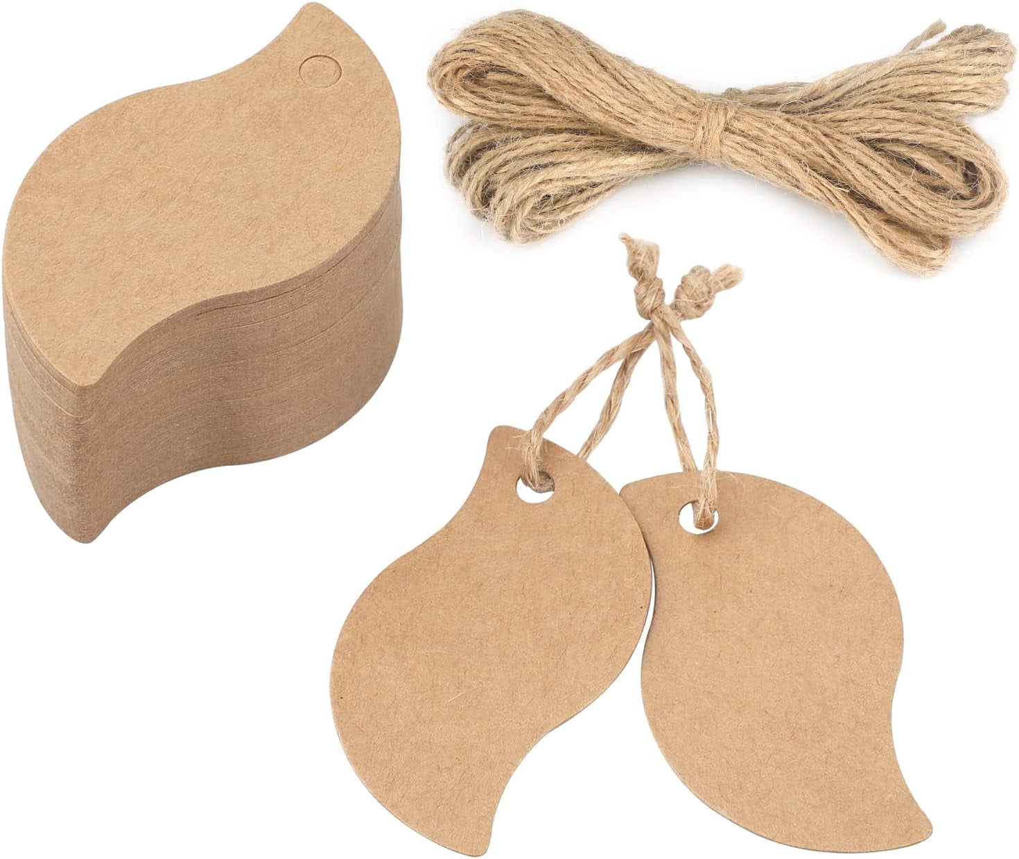 Kraft Paper Gift Tags with String, 100PCS Thanksgiving Leaves Gift Tags ...